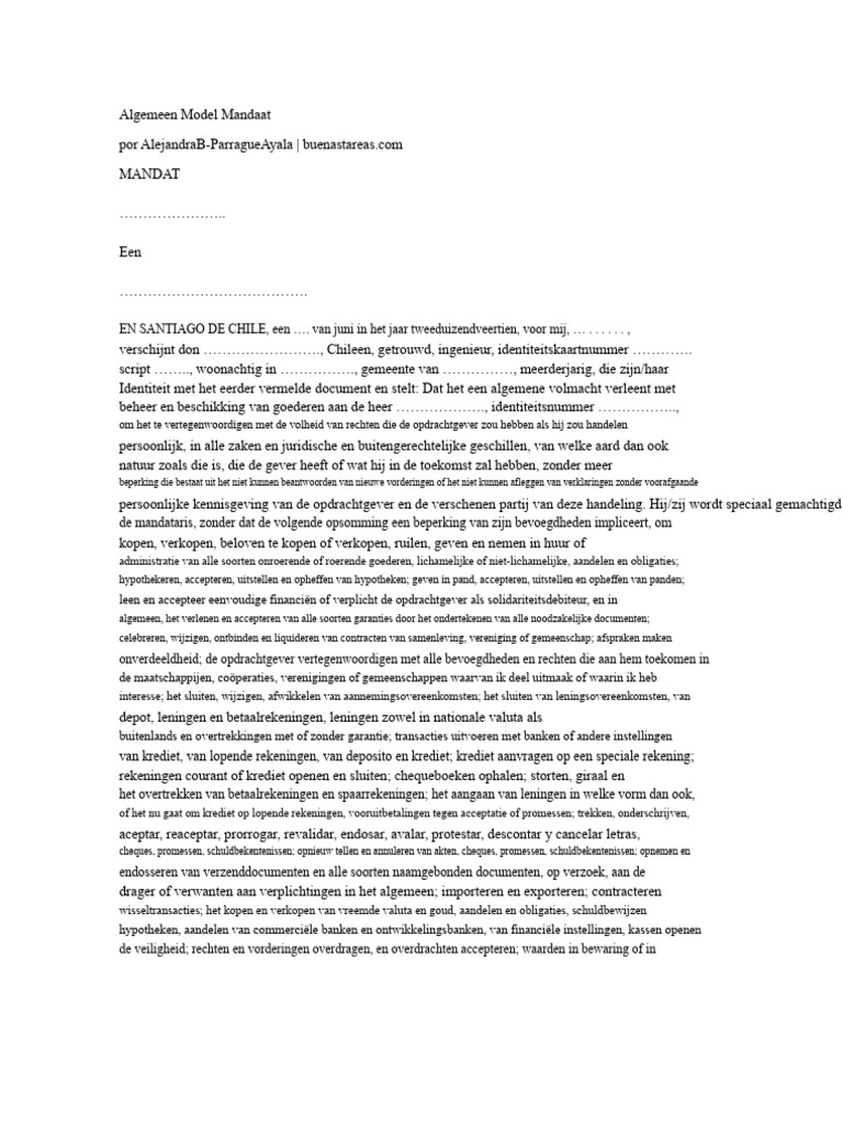 Algemeen Mandaat Model | PDF