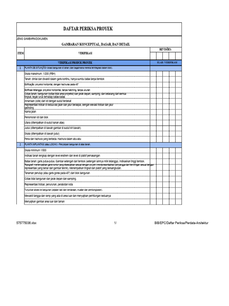 Daftar Periksa Proyek Arsitektur | PDF