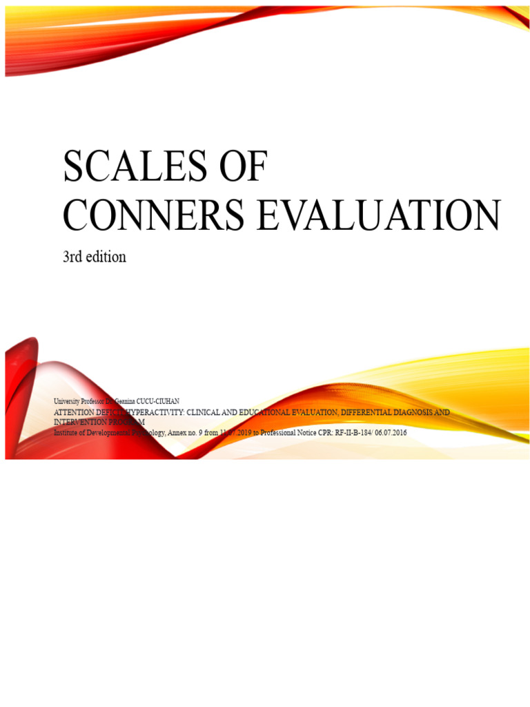 Conners 3 PDF | PDF | Attention Deficit Hyperactivity Disorder | Mental ...