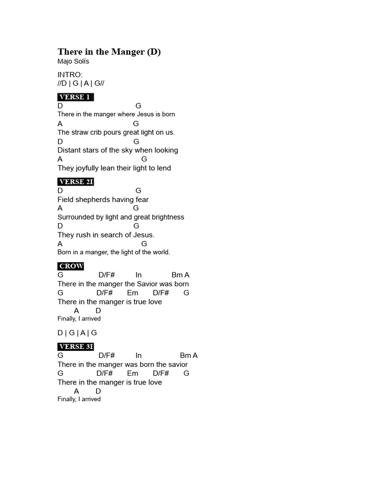 There in The Manger - Majo Solís (D) | PDF
