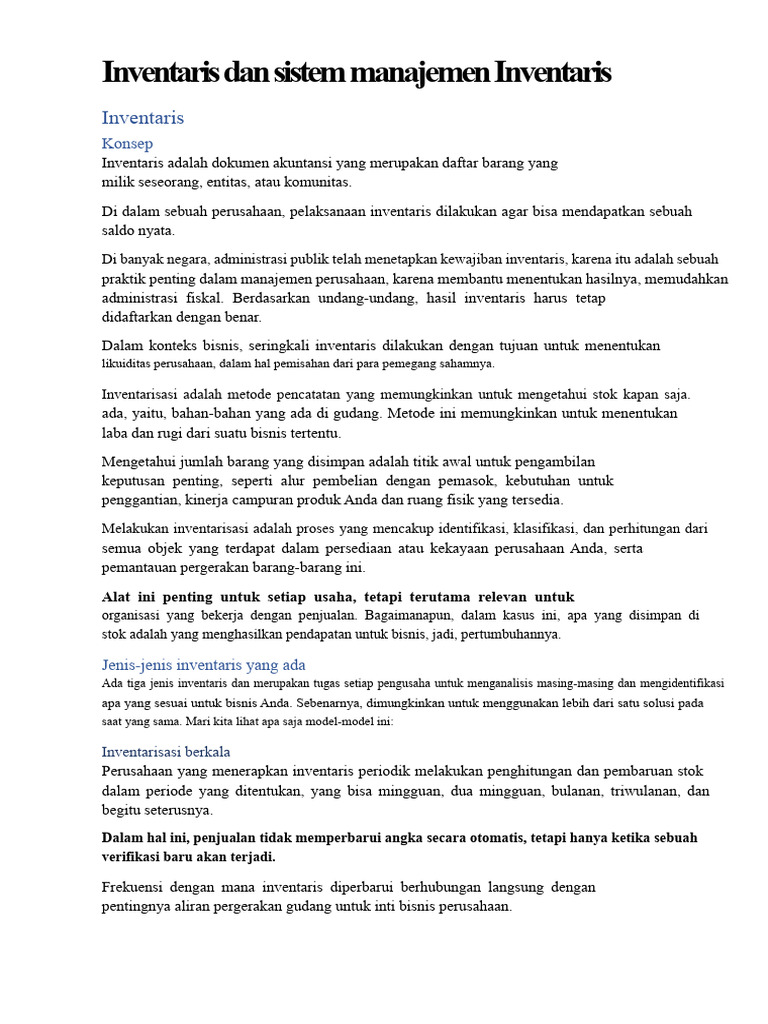 Tema 2 - Inventaris dan sistem manajemen Inventaris | PDF