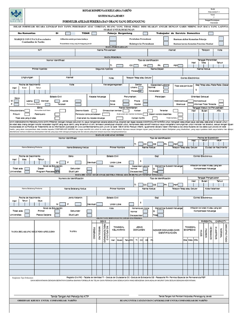 Formulir afiliasi CCF karyawan.pdf | PDF