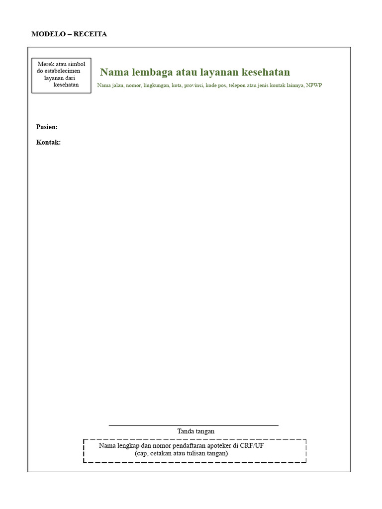 3 - Model - Resep - Kosong | PDF