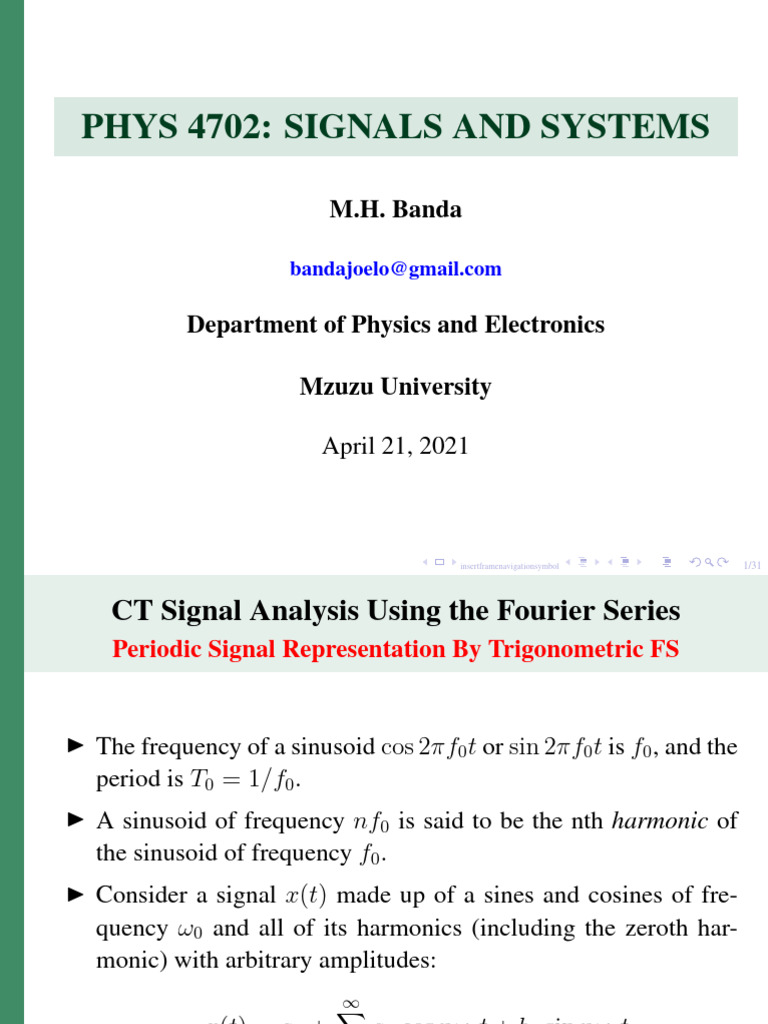 14062022PHYS 4702 - NOTES - Fourier Series | PDF | Sine Wave ...