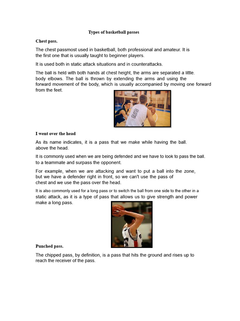 Types of Basketball Passes | PDF | Sports Rules And Regulations | Games ...