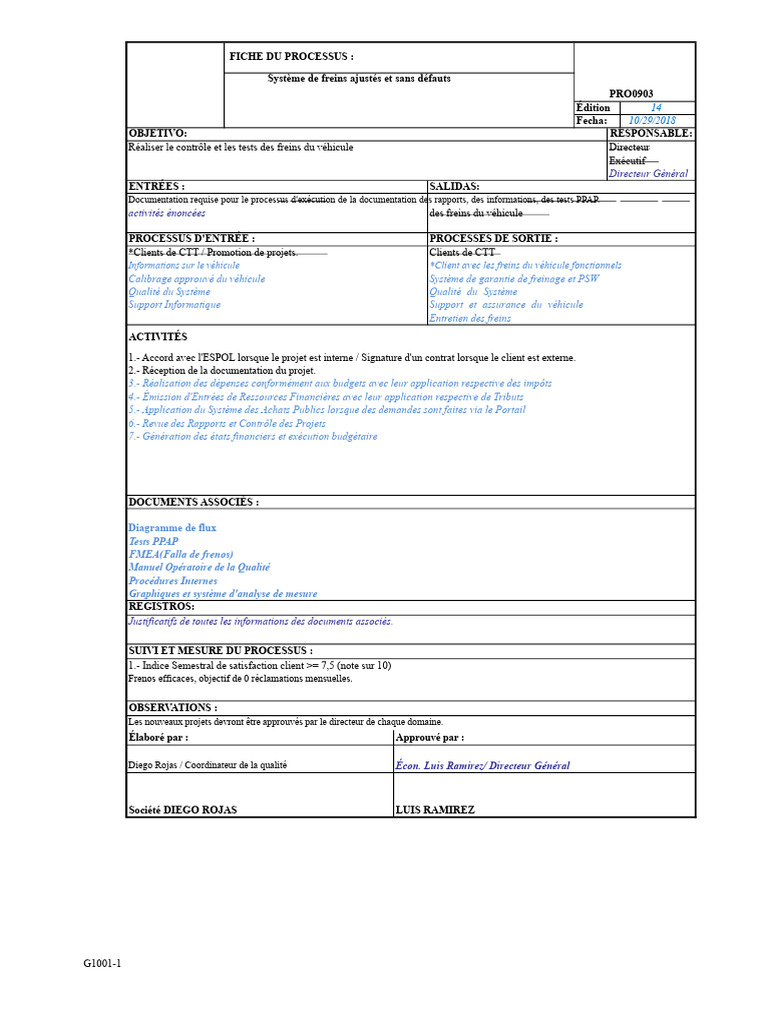 Exemple de Fiche de Processus | PDF