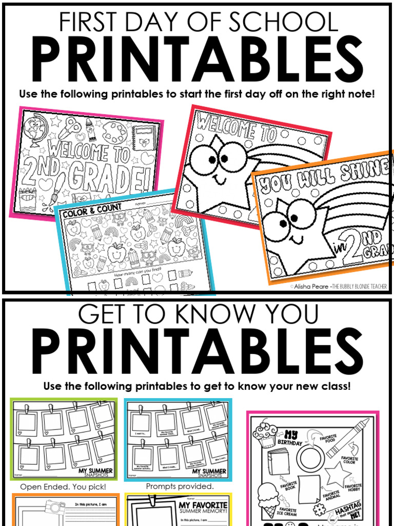 Back To School Printables | PDF