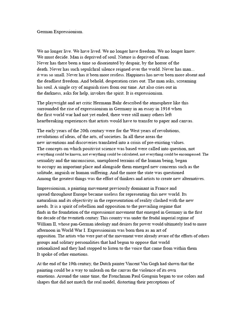 Understanding German Expressionism | PDF | Expressionism | Modern Art