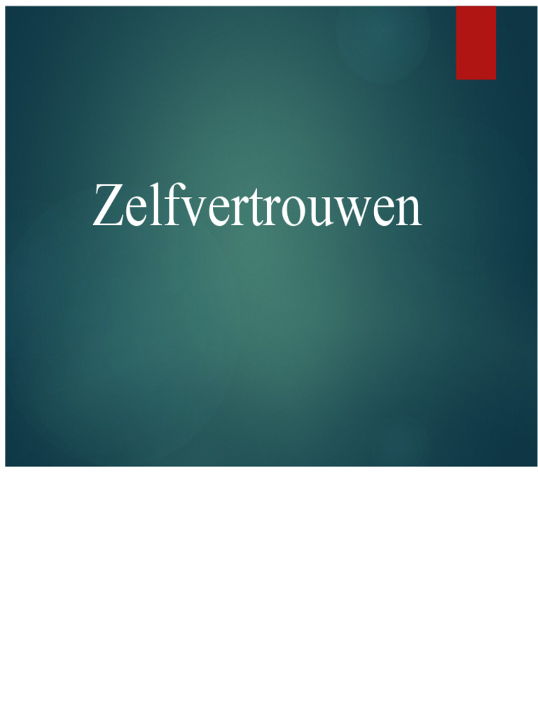 Zelfvertrouwen | PDF