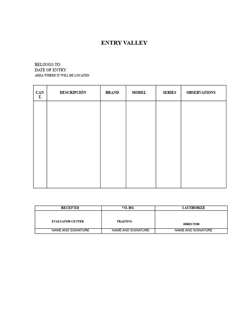 Example Entry Voucher | PDF