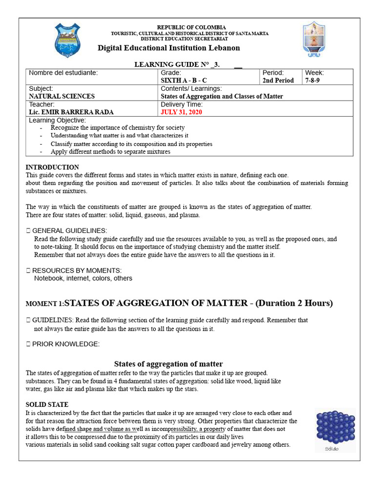 Understanding States of Matter in Chemistry | PDF | Mixture | Gases
