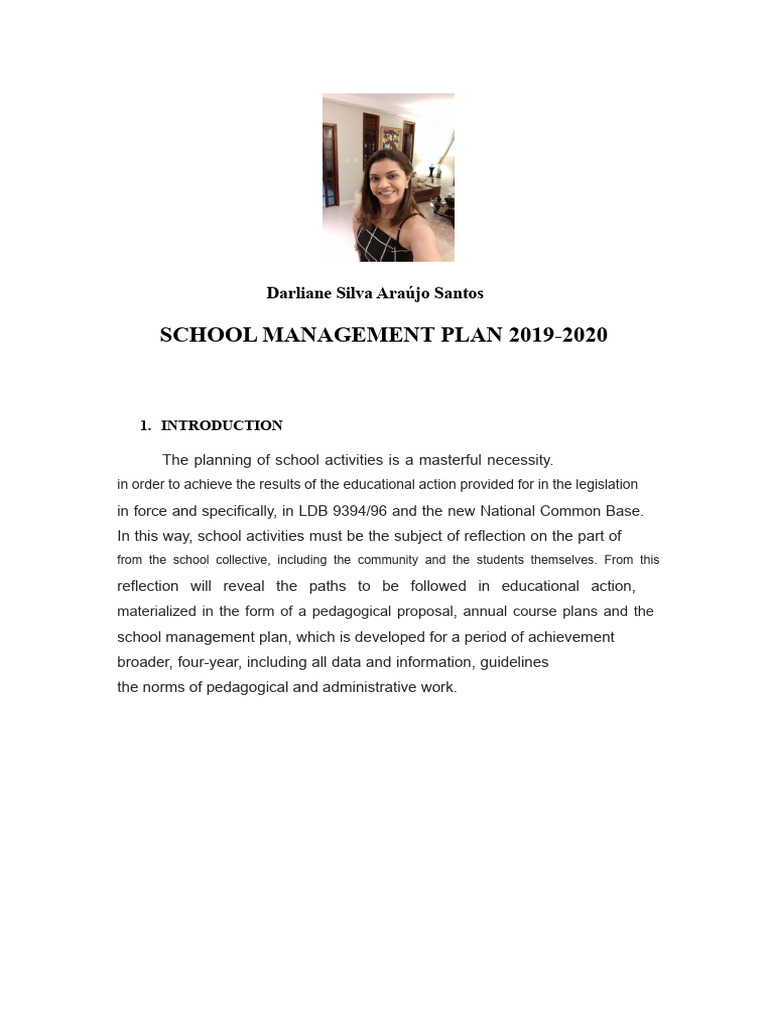 School Management Plan | PDF | Pedagogy | Learning