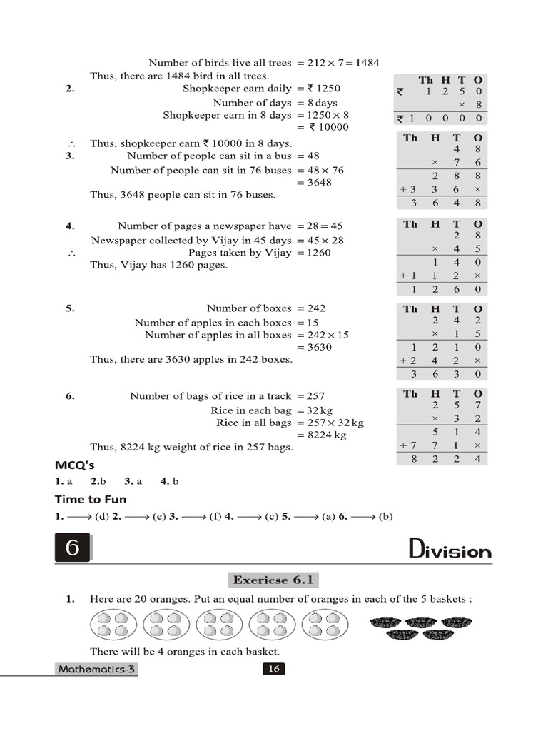 3 Pi Maths CH 5-6 Divisions and Fractions | PDF