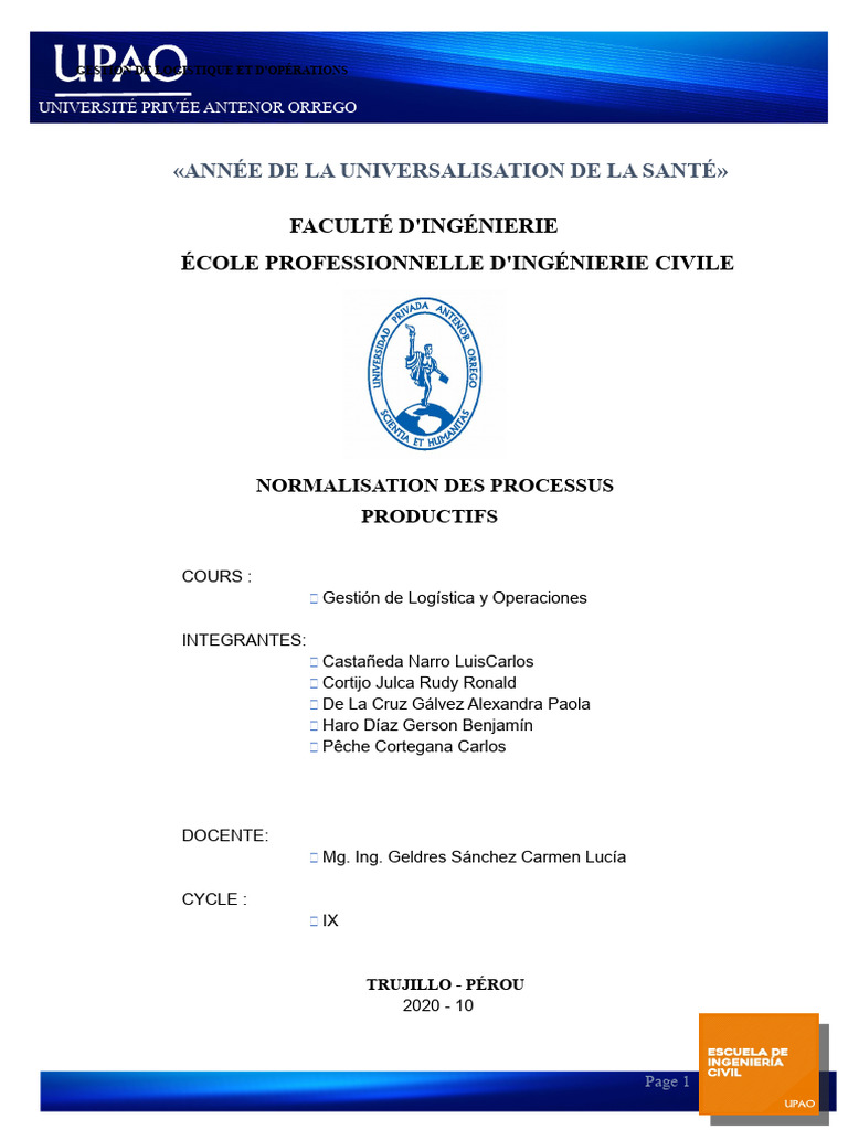 Normalisation des Processus Productifs | PDF | Logistique | Business