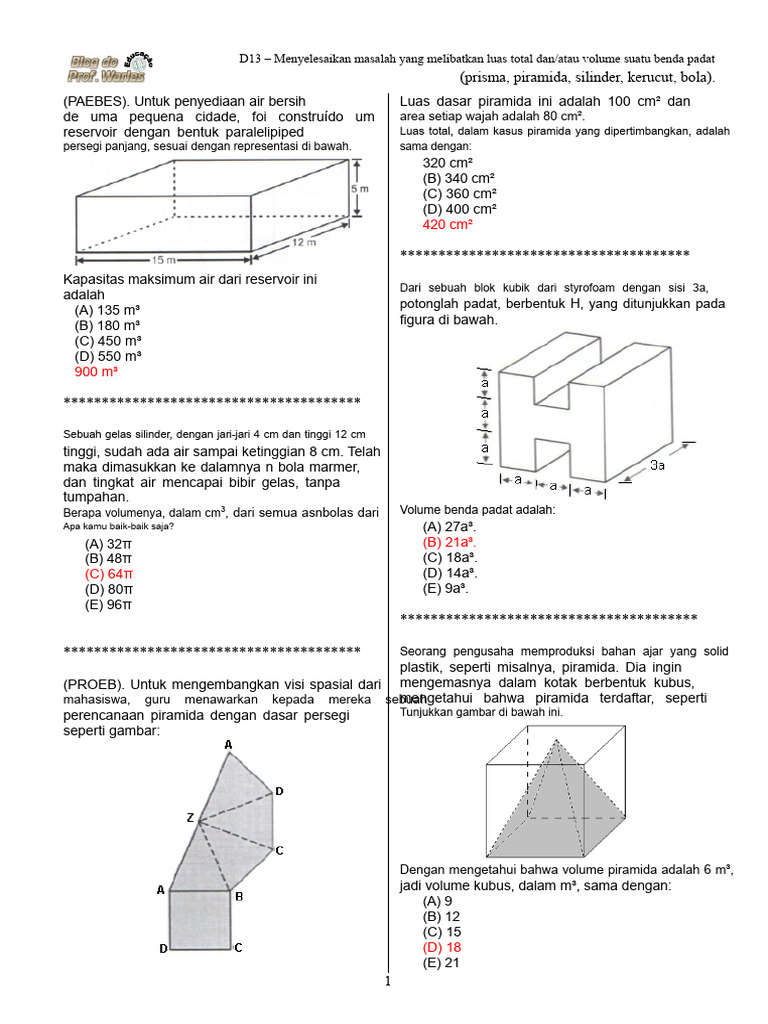 D13 (Kelas 3 - Mat.) - Blog Prof. Warles | PDF