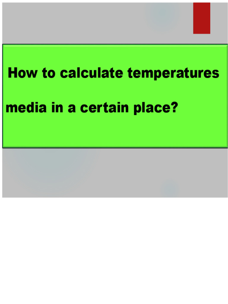Calculation Formulas - Temperature and Precipitation | PDF | Temperature | Heat