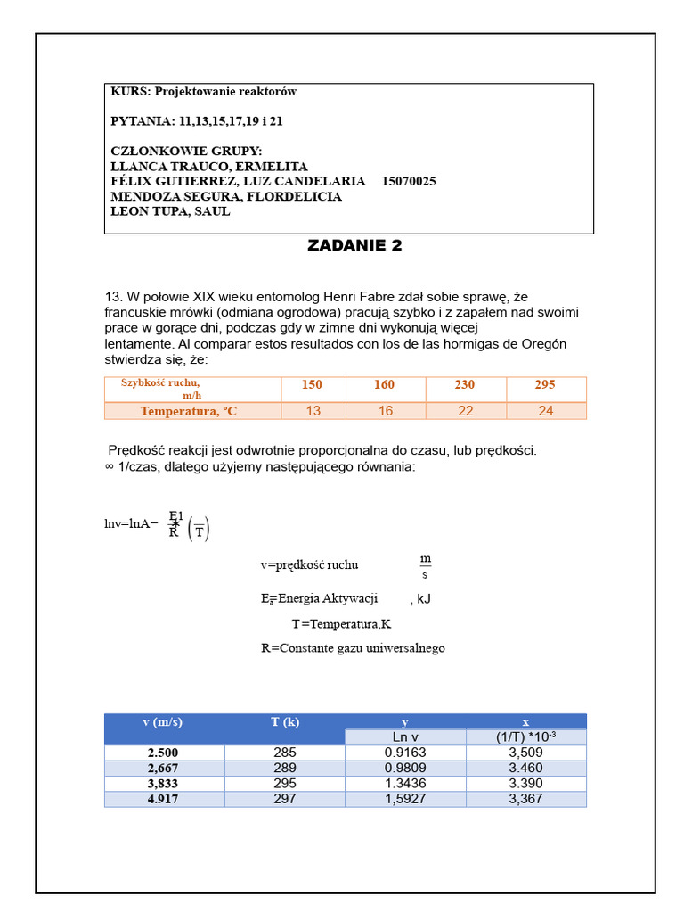 Tarefa2-Projektowanie Reaktorów | PDF