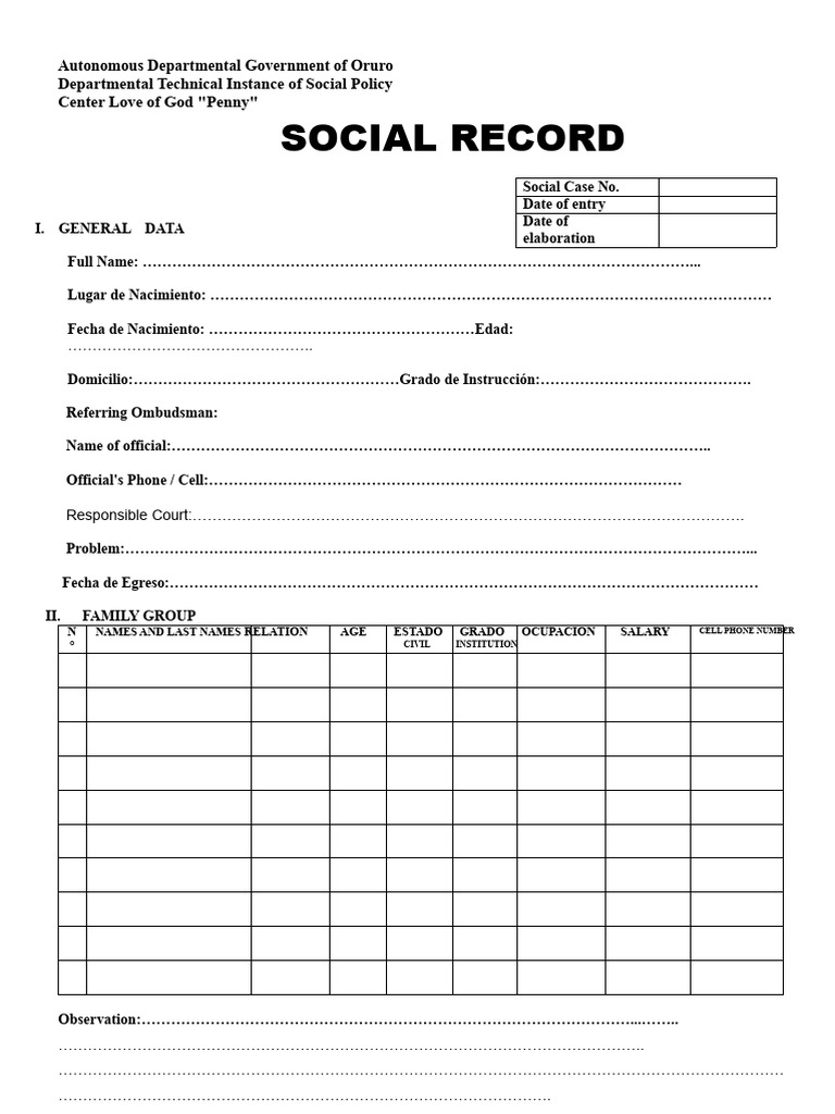 Social Record - Income | PDF