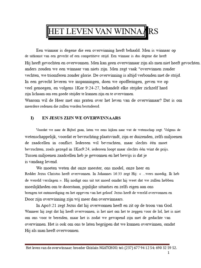 Het Leven Van Overwinnaars | PDF