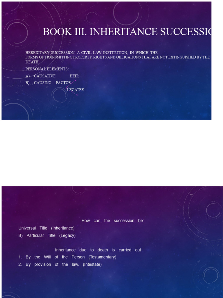 Book Iii Succession (Civil Code) | PDF | Will And Testament | Inheritance