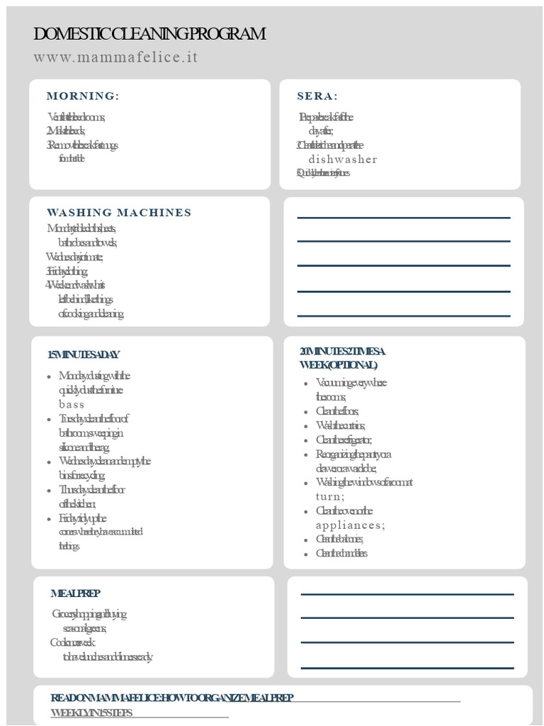 Home Cleaning Schedule To Print - Happy Mom | PDF