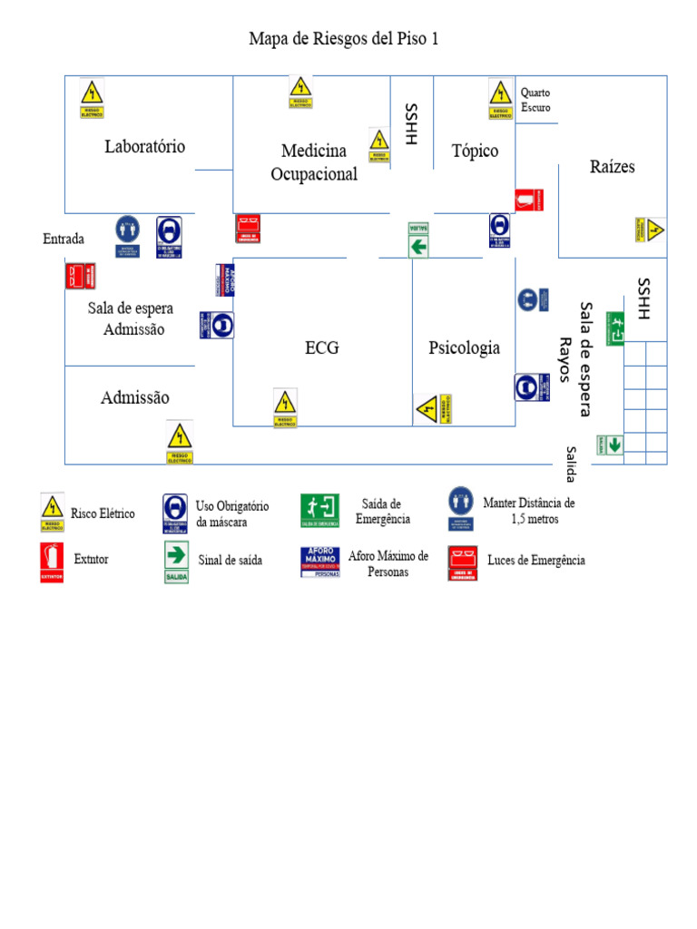 Mapa de Riscos do Piso 1 e 2 | PDF