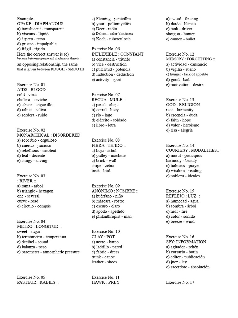 Verbal Analogies | PDF