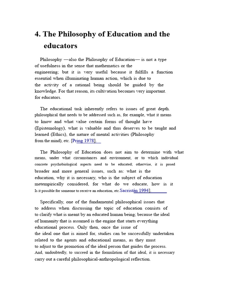 Philosophy of Education Explained | PDF | Philosophy Of Education ...