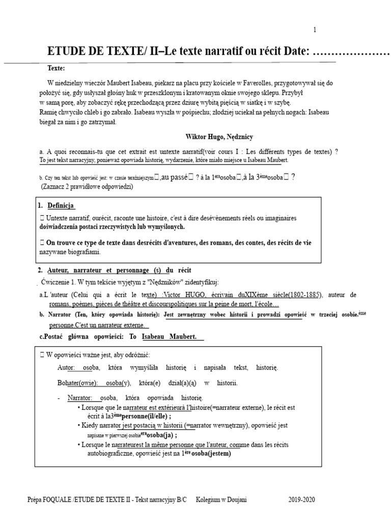 LE-TEXTE-NARRATIF-B-Corrections | PDF