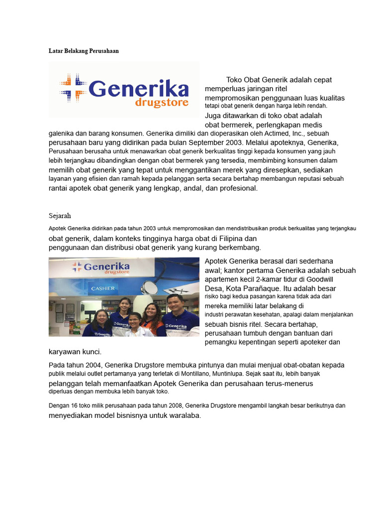 Toko Obat Generik: Solusi Obat Terjangkau | PDF