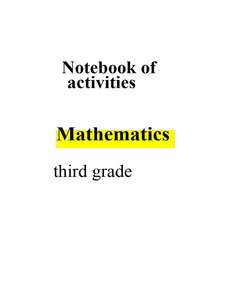 Third Grade Math Activity Notebook | PDF