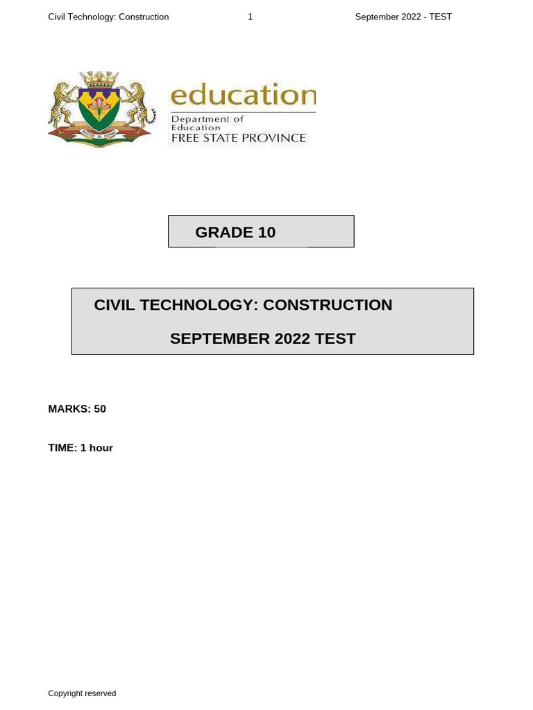 Construction Grade 10 Sept 2022 | PDF | Soil | Foundation (Engineering)