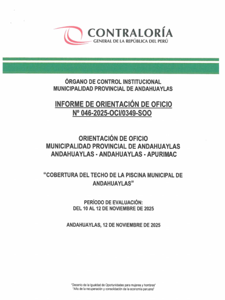 Informe de Orientación de Oficio #046-2025 | PDF