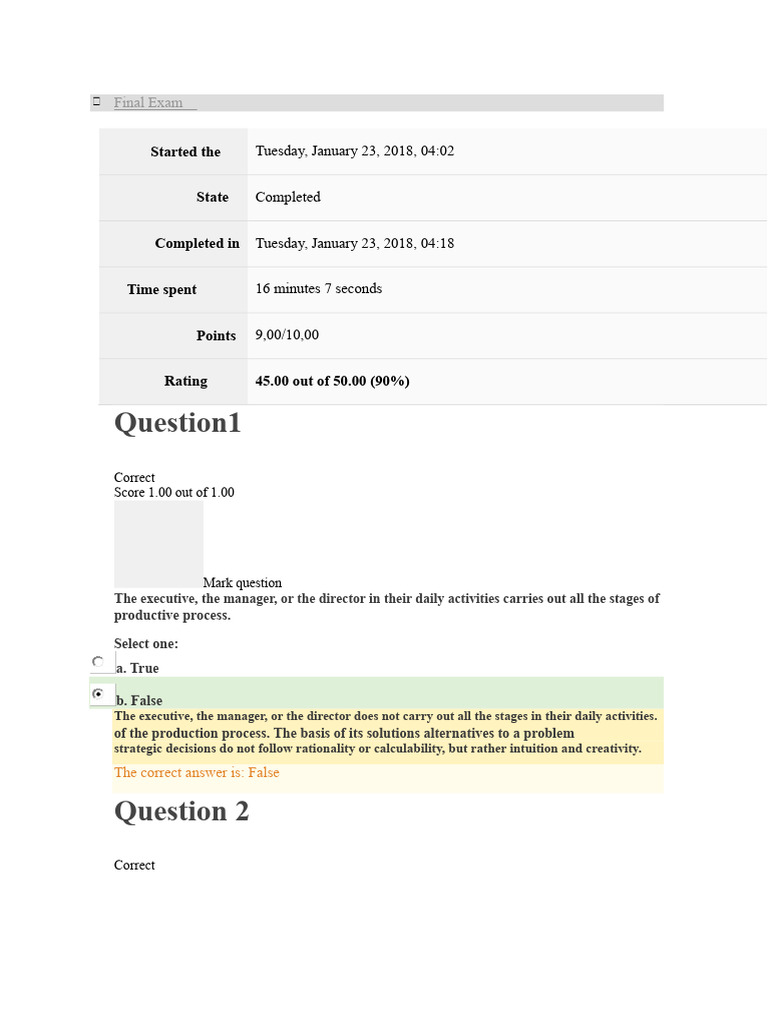 Final Exam Results and Analysis | PDF | Supply Chain | Cognition