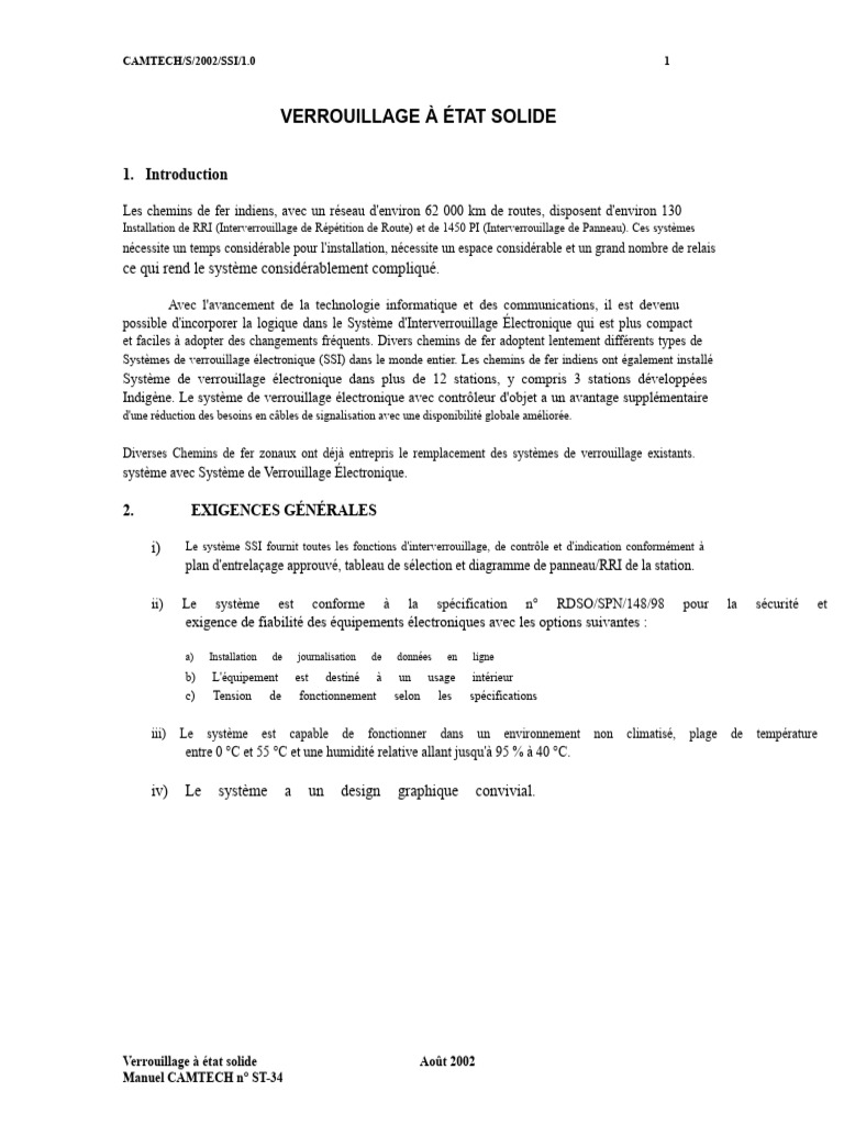Système de Verrouillage Électronique SSI | PDF | Entrée/Sortie ...