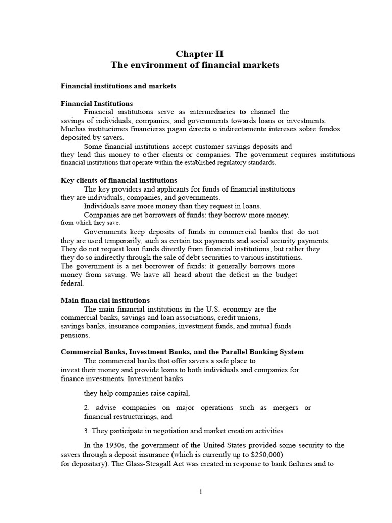 Chapter II The Environment of Financial Markets | PDF | Dividend ...
