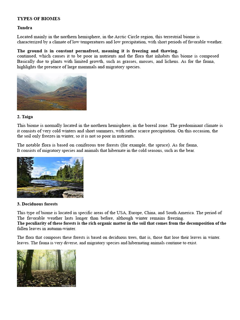 Types of Biomes | PDF | Forests | Landscape