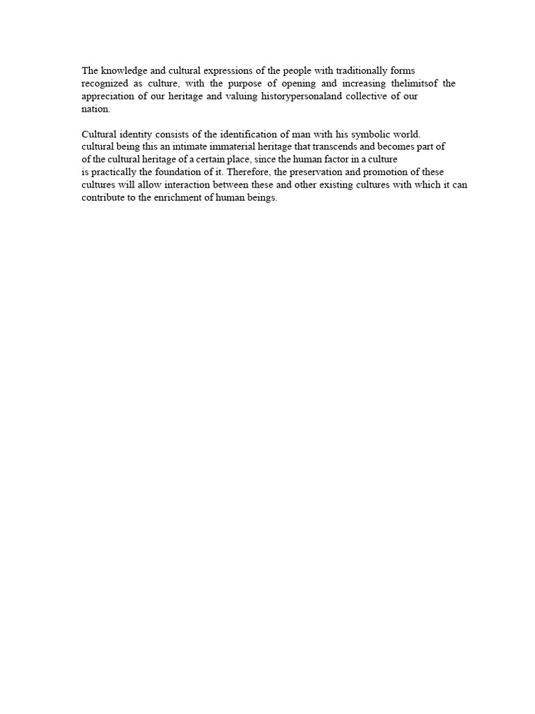 Preserving Cultural Identity and Heritage | PDF