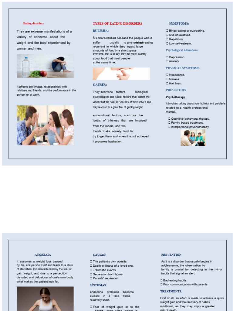 Brochure On Eating Disorders | PDF | Anorexia Nervosa | Eating Disorder