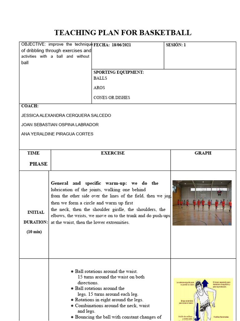 Basketball Dribbling Lesson Plan | PDF | Musculoskeletal System