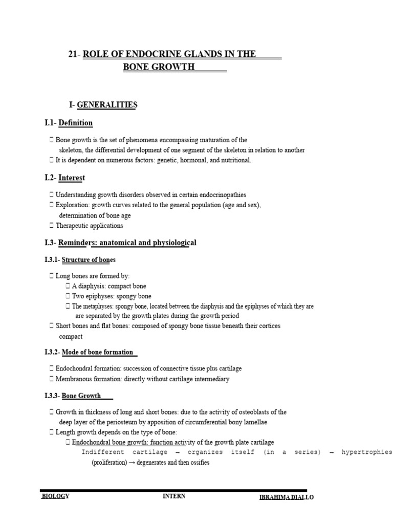 21-Role of Endocrine Glands in Bone Growth | PDF | Bone | Endocrine System