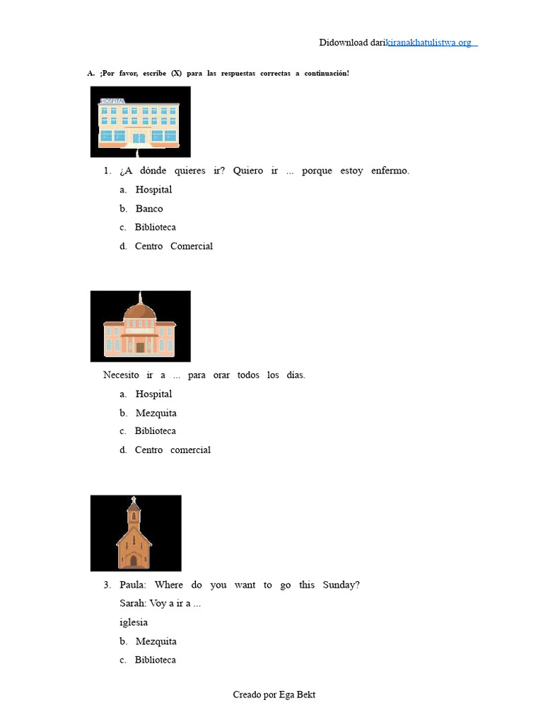 Materias de Clase 2 de Primaria - Lugares Públicos | PDF