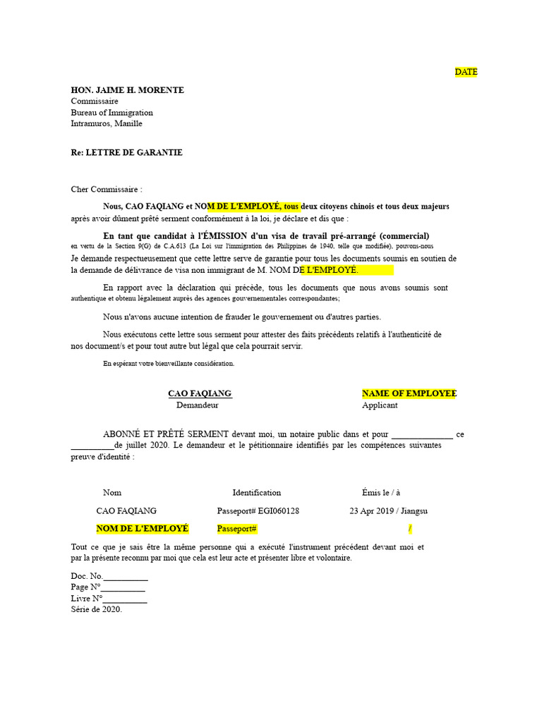Lettre de Garantie Pour Bi | PDF
