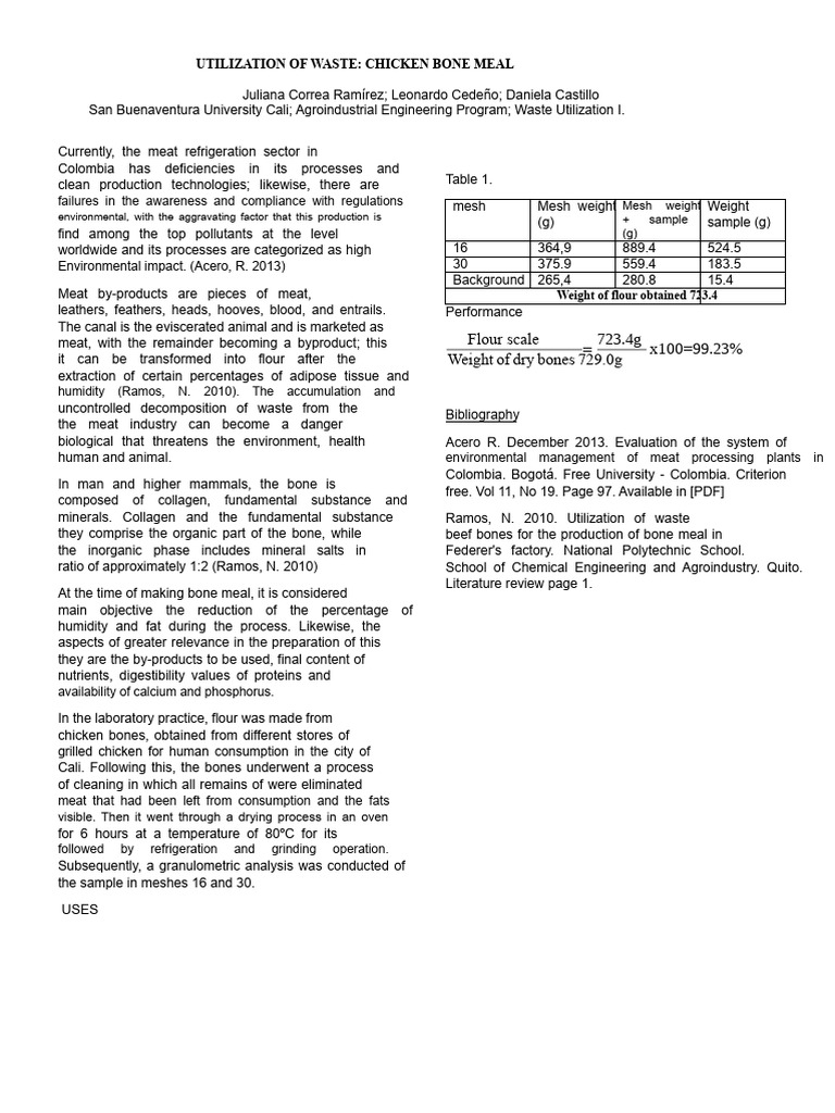 Bone Meal | PDF | Meat | Bone