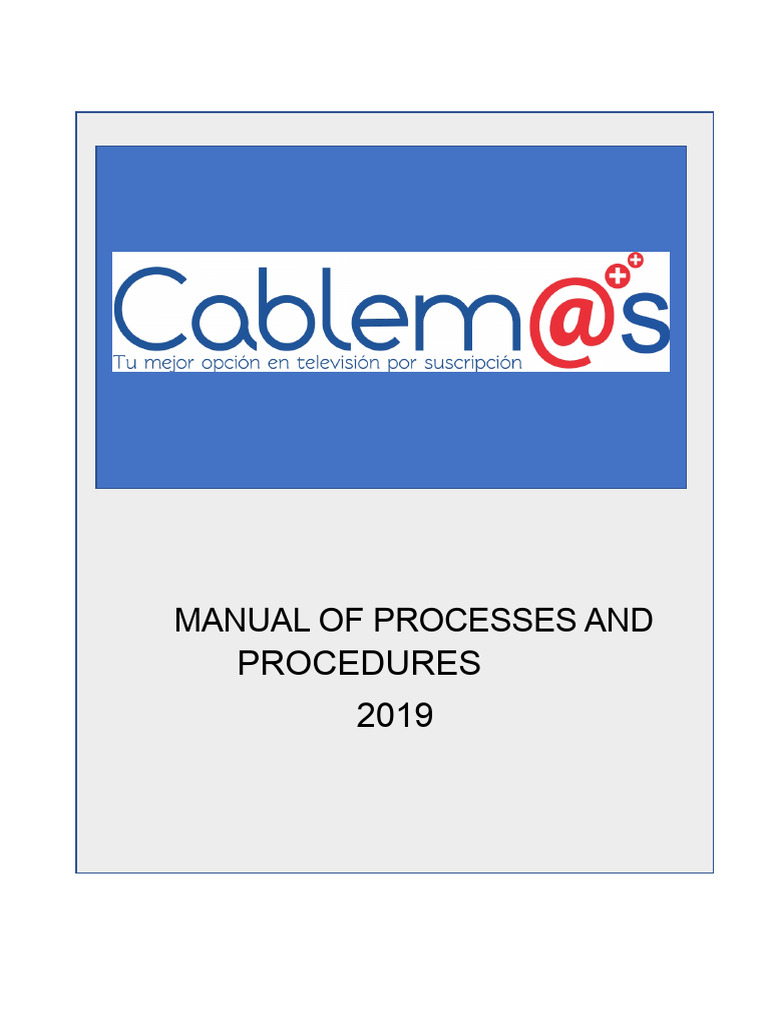 Cablemas Processes and Procedures Manual | PDF | Invoice | Receipt
