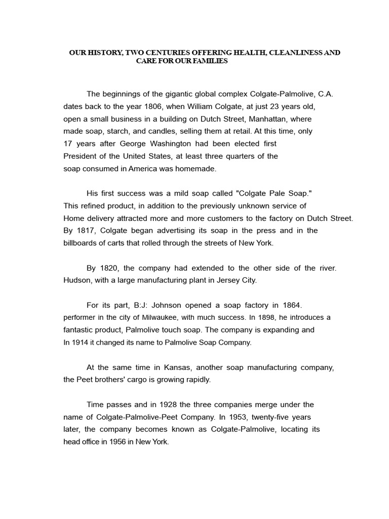 Colgate History | PDF
