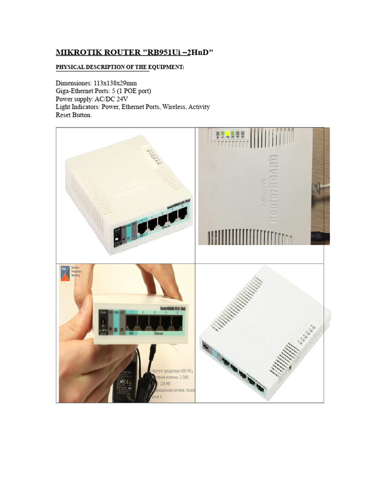 Basic Configuration Manual Mikrotik Rb951ui-2hnd Created by Third ...