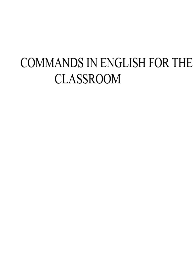 Essential Classroom Commands in English | PDF