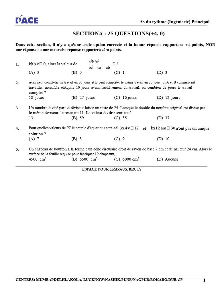 Questions d'ingénierie et mathématiques | PDF | Mathématiques ...