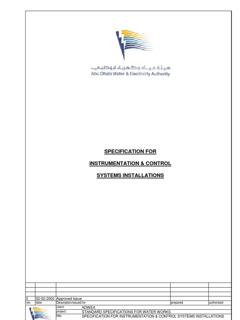 ADWEA I&C Installation | PDF | Specification (Technical Standard) | Cable